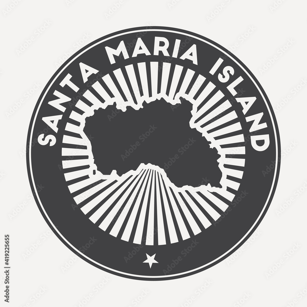 Santa Maria Island round logo. Vintage travel badge with the circular ...