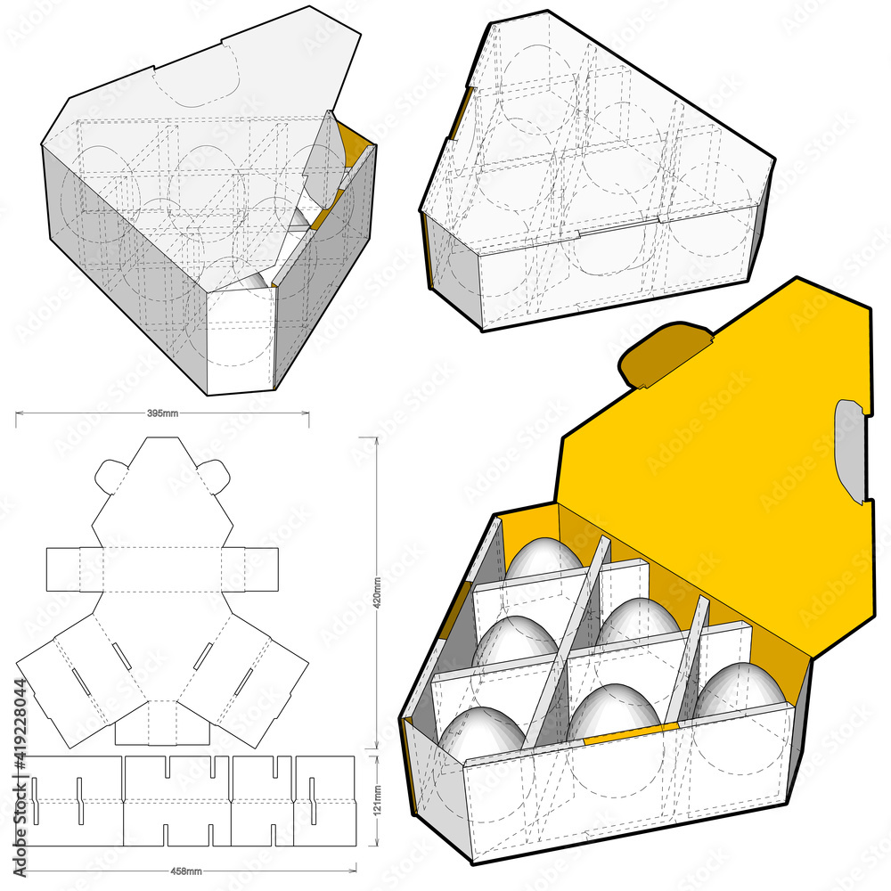 Egg Box, ease of assembly, no need for glue and Die-cut Pattern. The ...