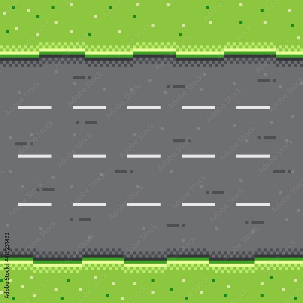 Road pixel art. Road texture. Vector picture. vector de Stock | Adobe Stock