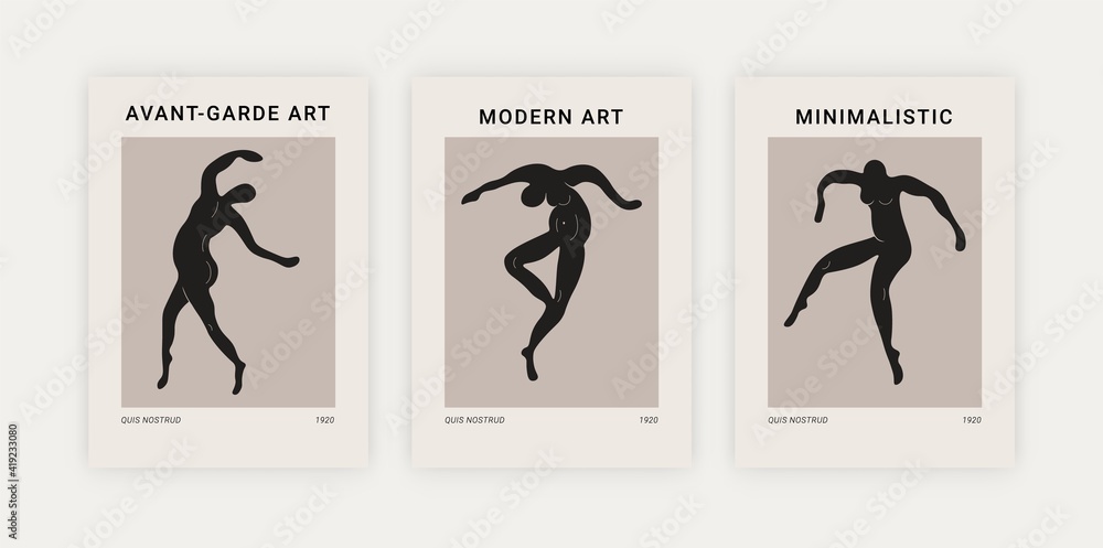 Contemporary art print. Creative Matisse inspired posters. Abstract ...