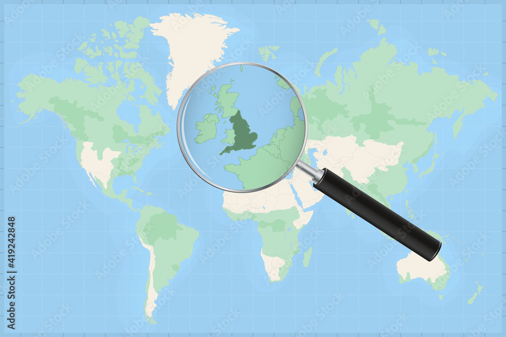 world map with england highlighted