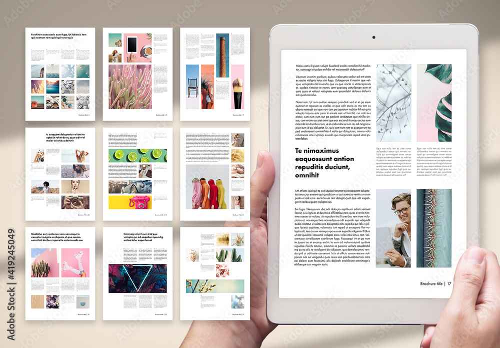 Retro and Simple Digital Brochure Layout Stock Template | Adobe Stock