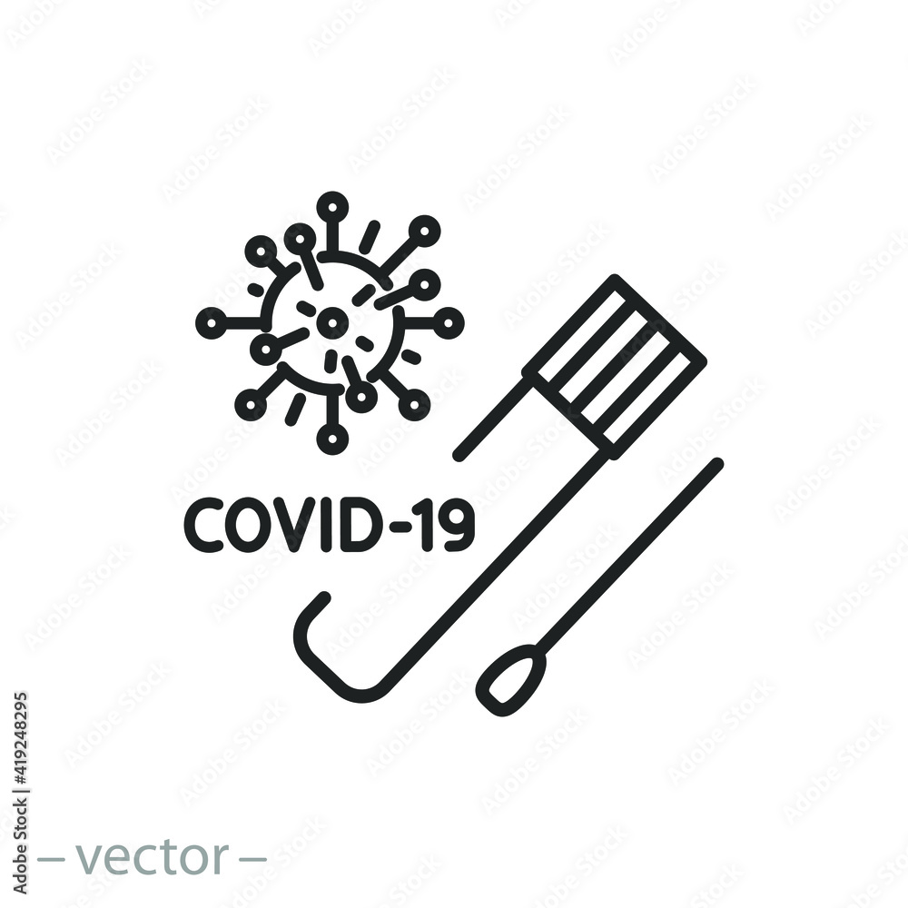 covid test icon, definition positive or negative result on coronavirus ...