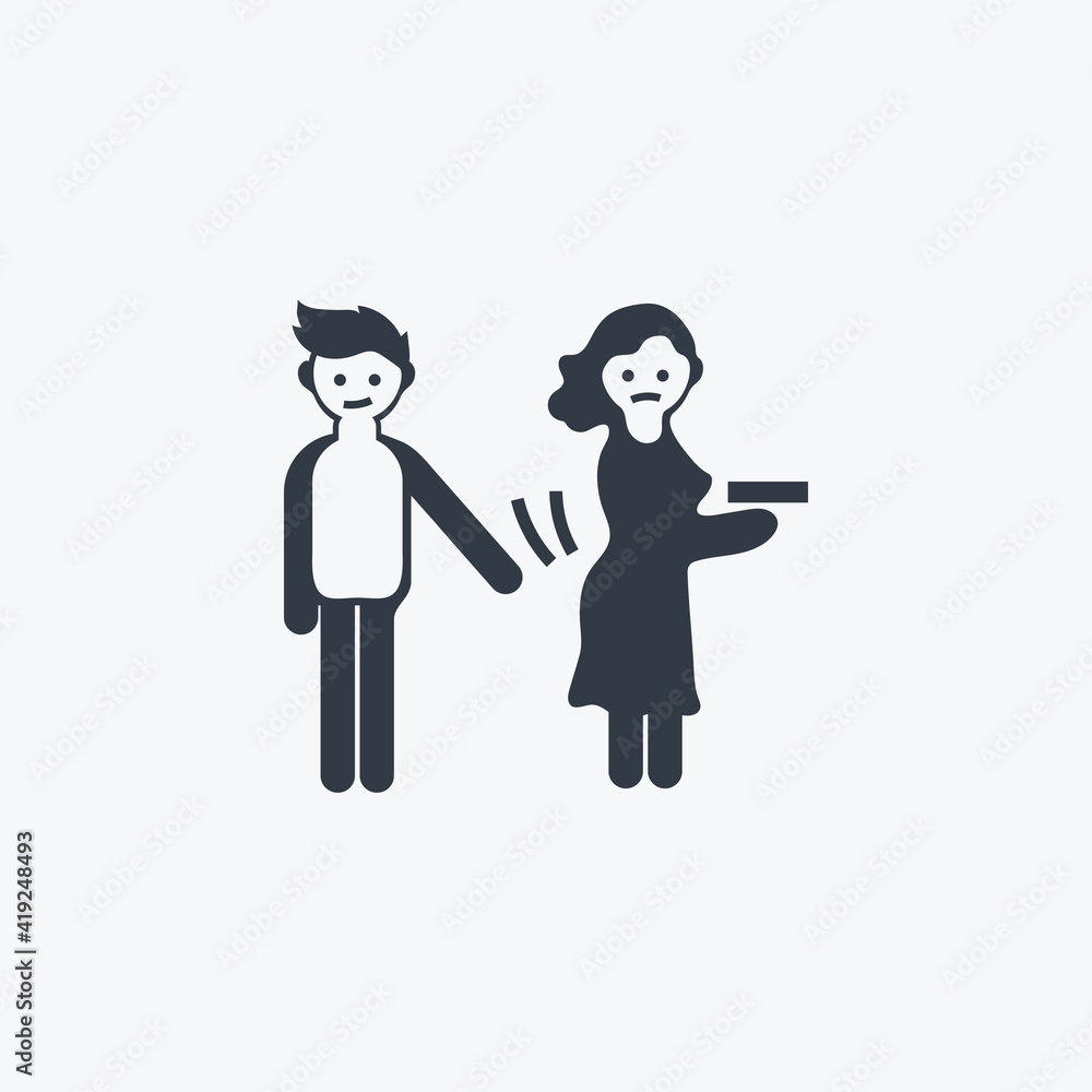 Sexual harassment icon isolated on clean background. Sexual harassment ...