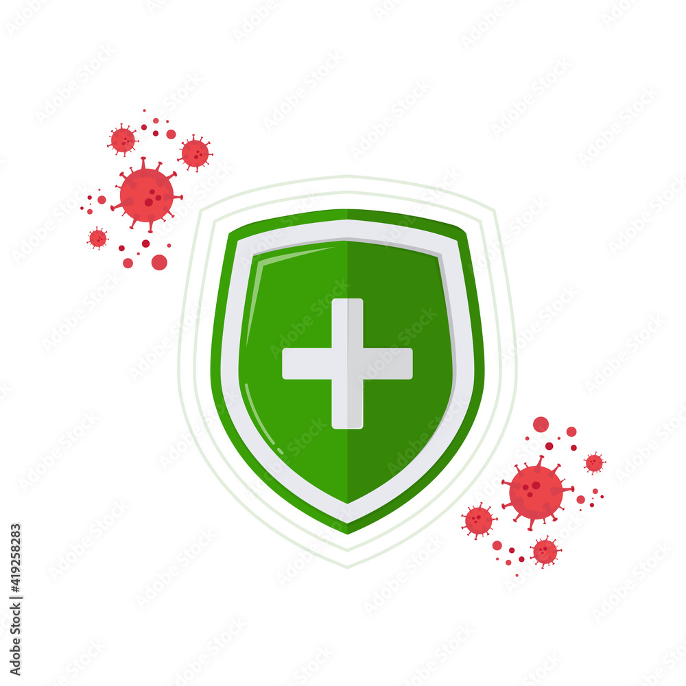 Immune system vector icon logo. Health bacteria virus protection ...