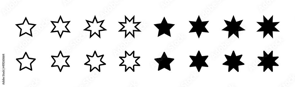 Star Symbols. Set Of Star Vector Icons. Star Vectors with Editable ...