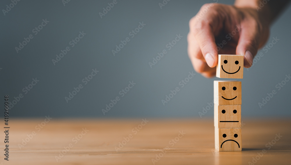 Customer service and Satisfaction concept ,Business people show a ...