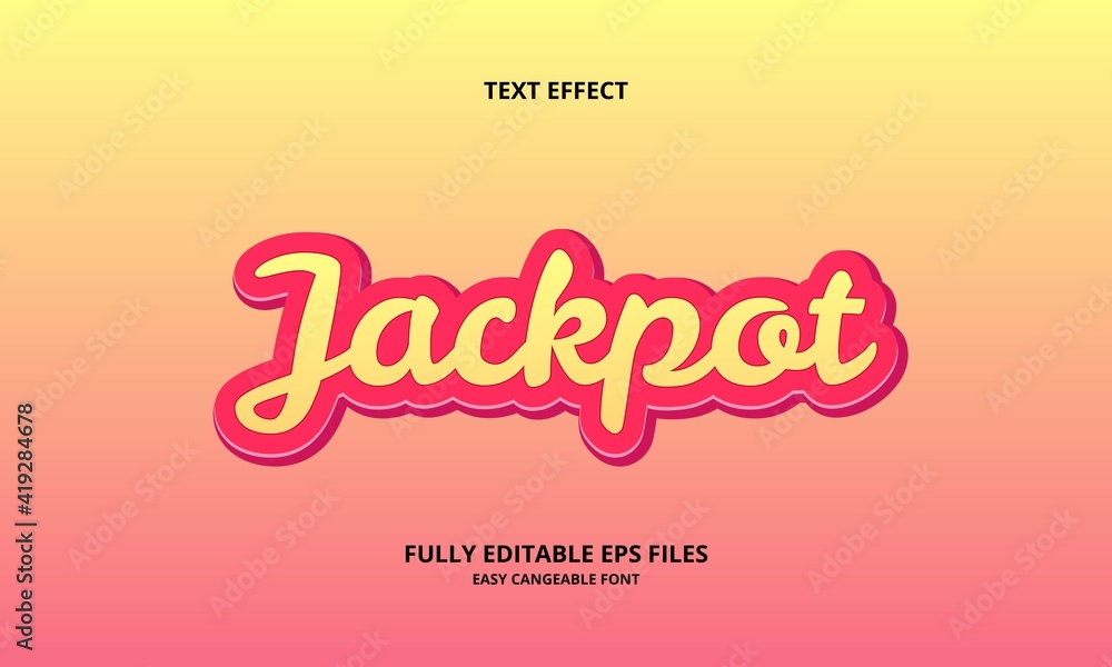 editable jackpot text effect template used for logos and brand titles ...