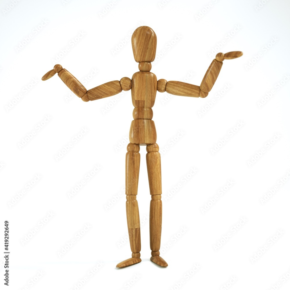 maniquies, madera, modelaje, aislada, figura, chupete, muñeca ...