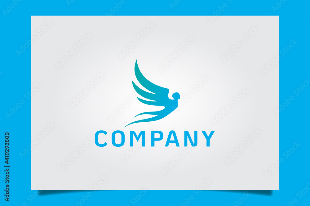 a flying man logo vector graphic for any business. Stock Vector | Adobe ...