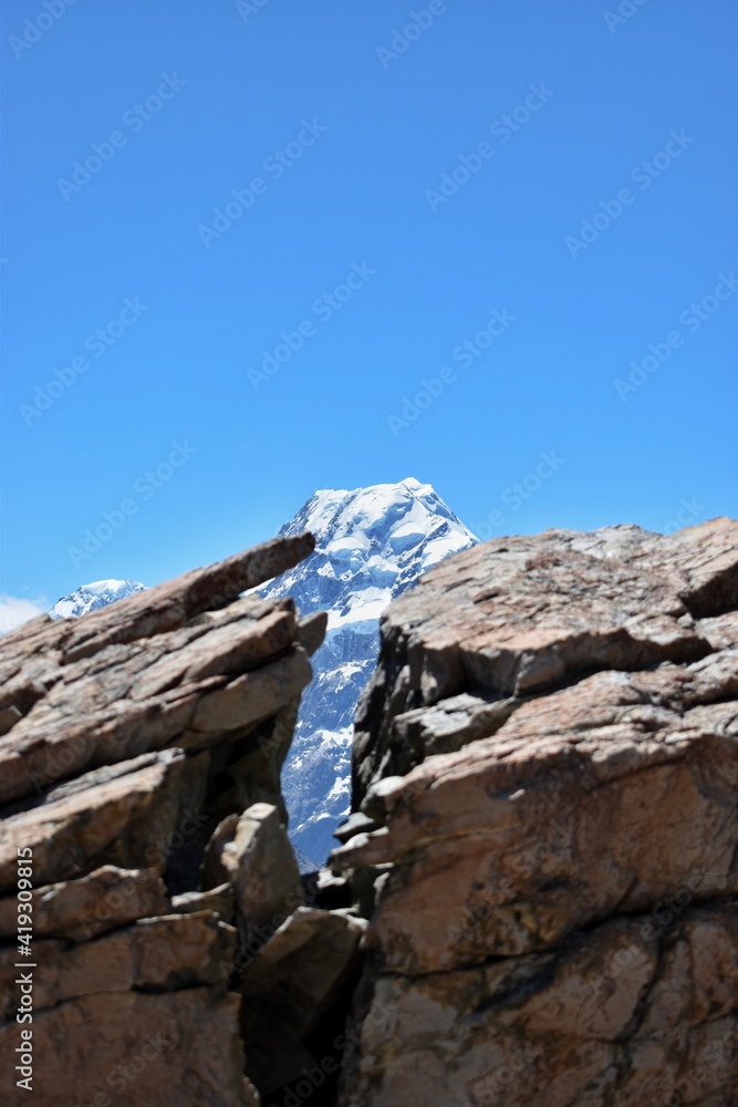 New Zealand, Mount Cook National Park is a rugged land of ice and rock ...