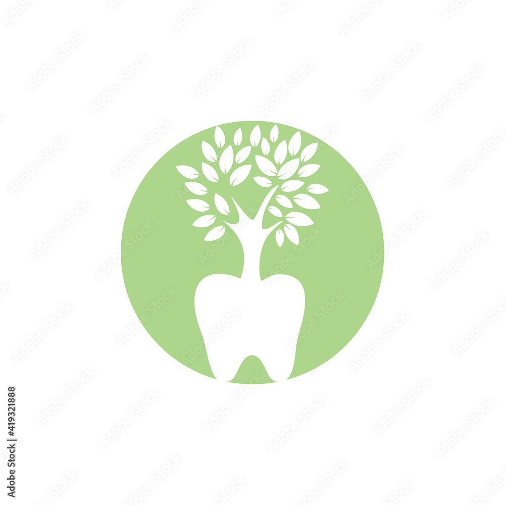 Dental tree vector logo design template. Dental tree vector logo ...