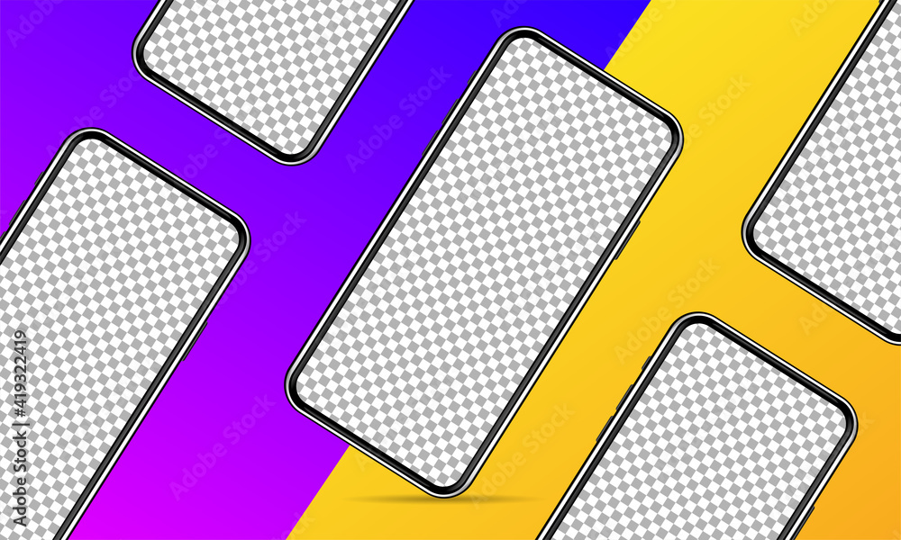 Realistic Smartphone Mockup With Front View Device Ui Ux Mockup Blank