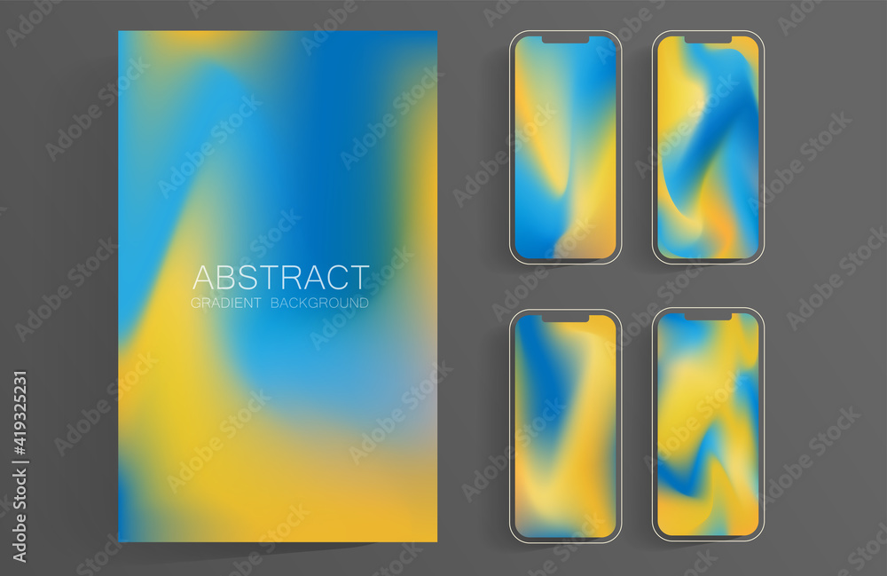 Abstract colorful gradient screens set background for mobile phones and ...