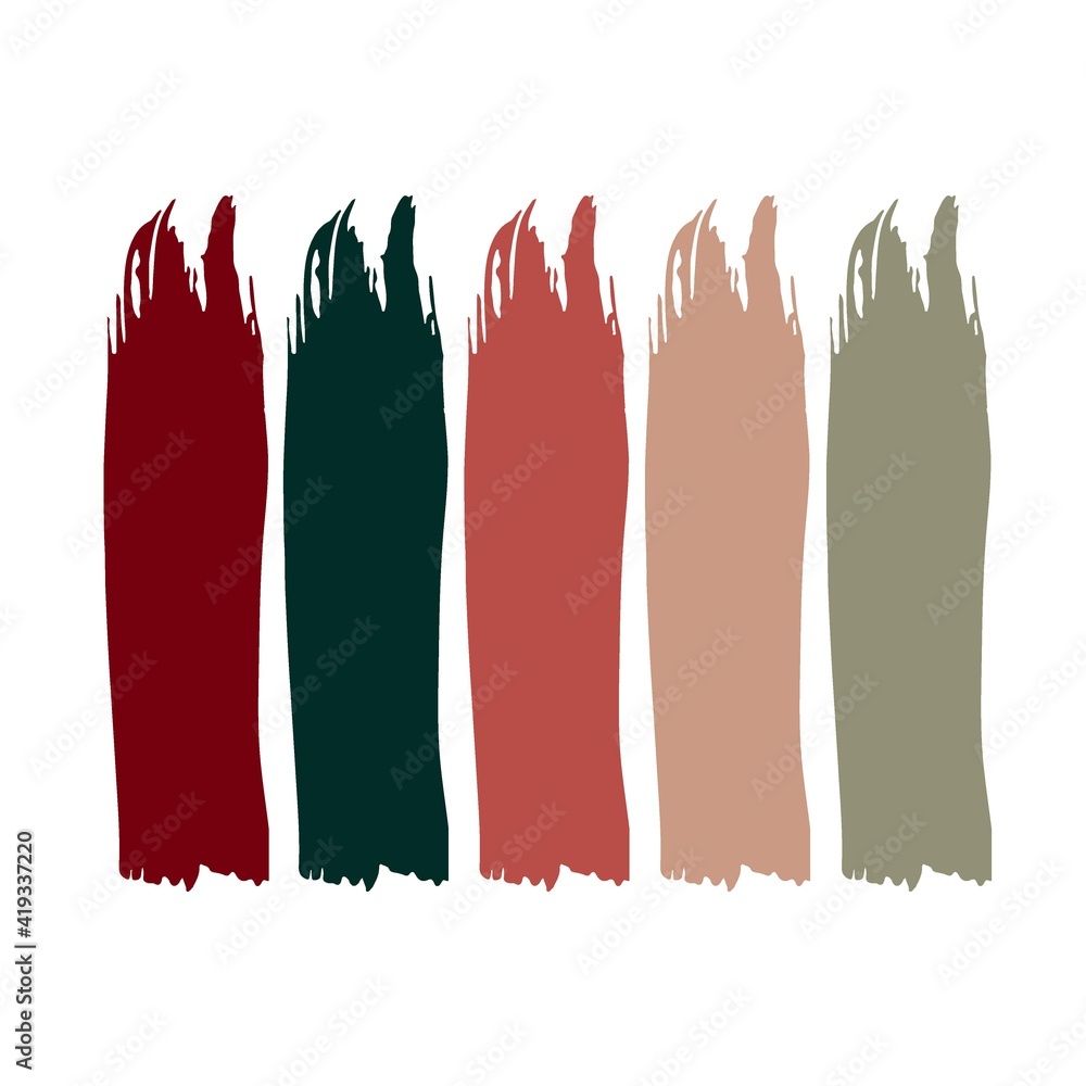 Vecteur Stock Wedding color dress code example. Vector paint strokes ...