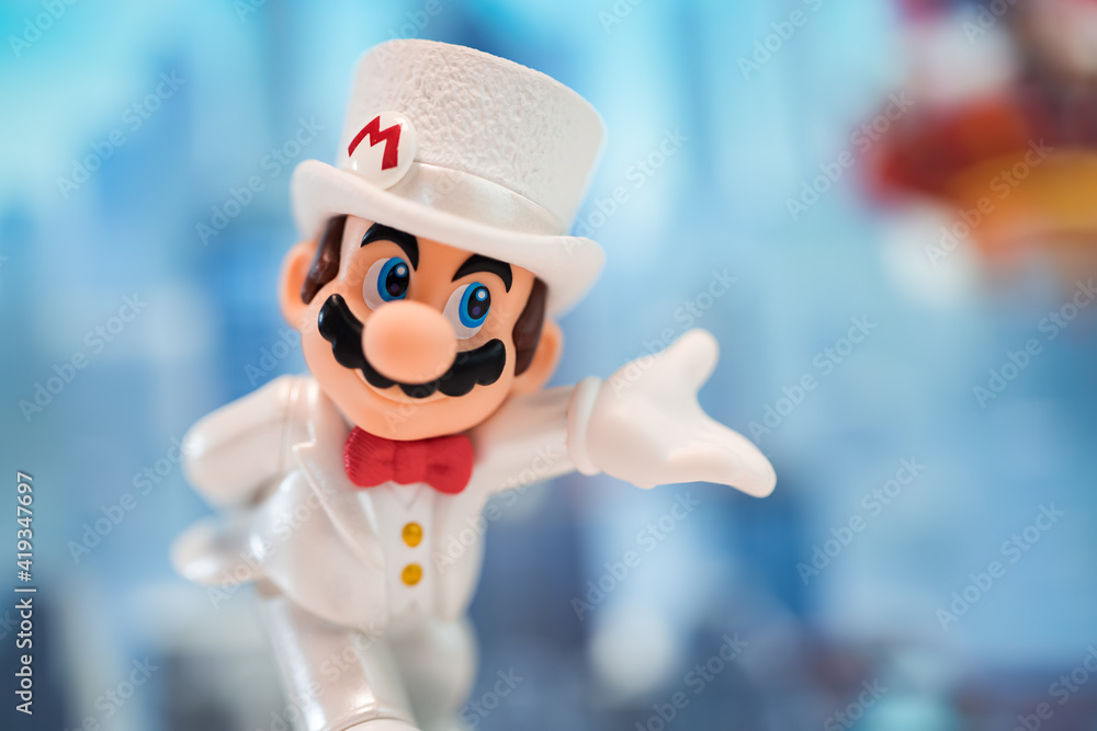 MOSCOW, RUSSIA - August 22, 2020: Super Mario Bros figure character ...