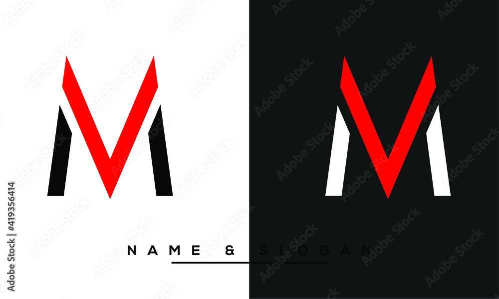 MV, VM, M, V Abstract Letters Logo Monogram Stock Vector | Adobe Stock