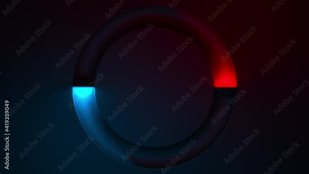 Glowing ball rolling in circular gutter animation. Minimal cycled ...