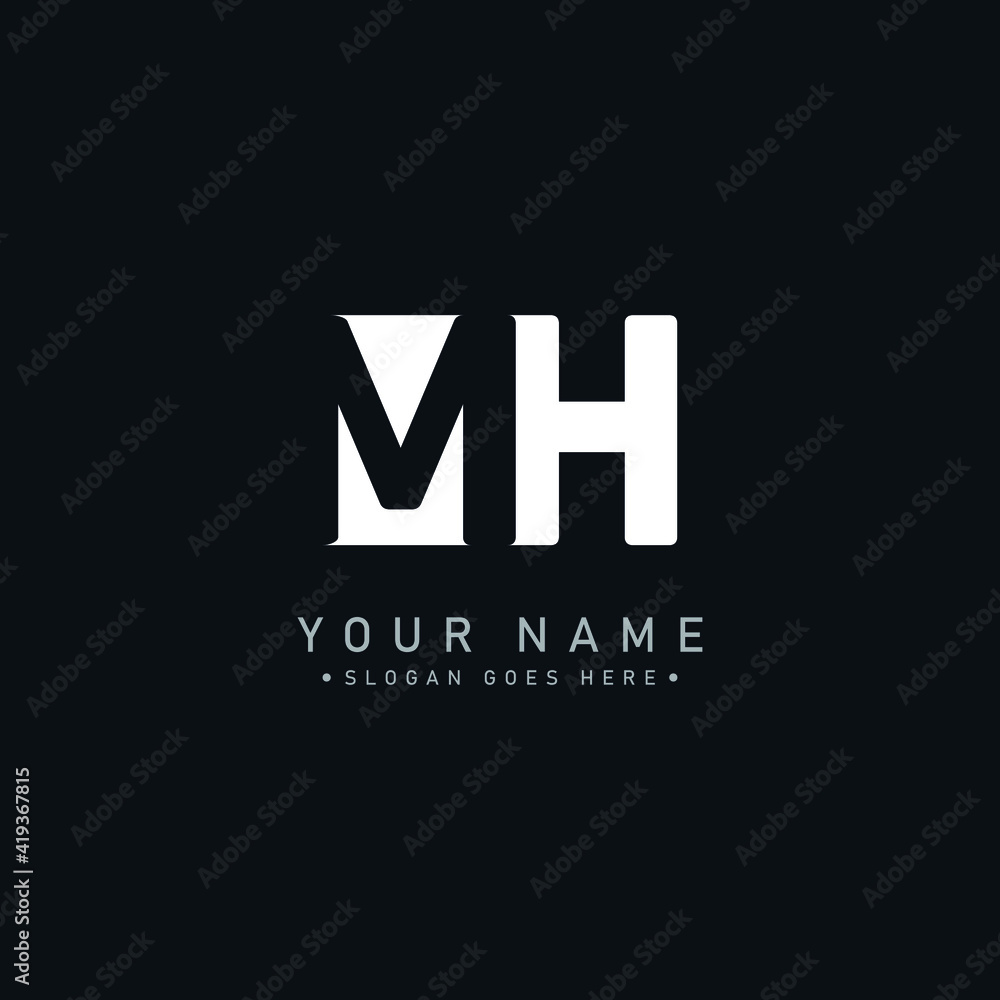 MH Initial Letter Logo - Minimal Vector Logo Stock Vector | Adobe Stock