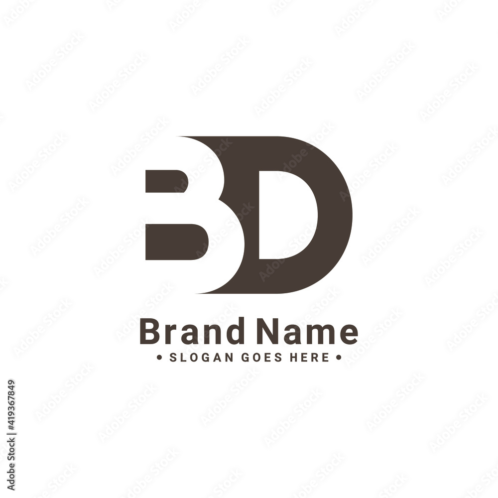 Initial Letter BD Logo - Minimal Vector Logo Stock Vector | Adobe Stock