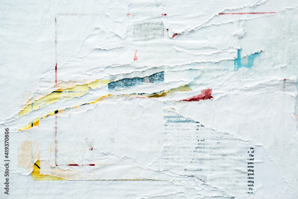 Different creased torn paper posters as background Stock Photo | Adobe ...