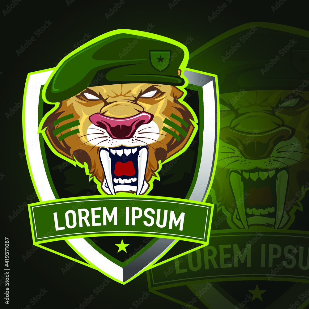 Tiger army sport logo in vector Stock Vector | Adobe Stock