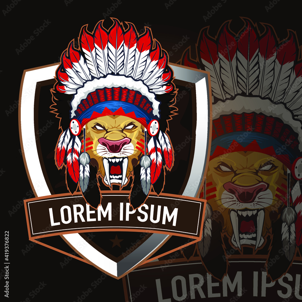 indian tiger logo sport in vector Stock Vector | Adobe Stock