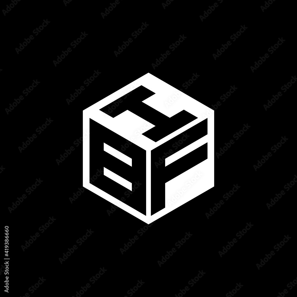 BFI letter logo design with black background in illustrator, cube logo ...