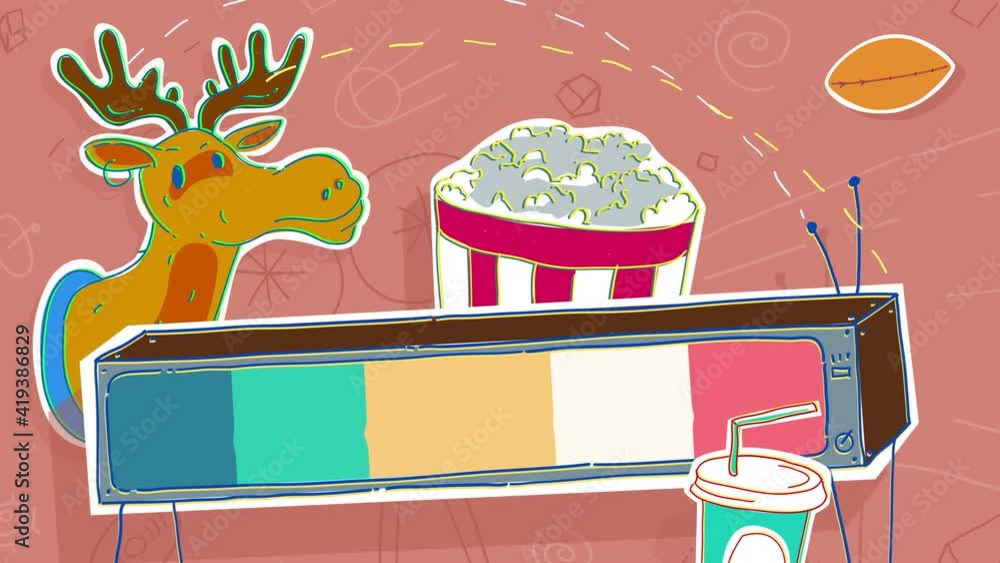 Broken TV Cartoon Animation Background Stock Video | Adobe Stock