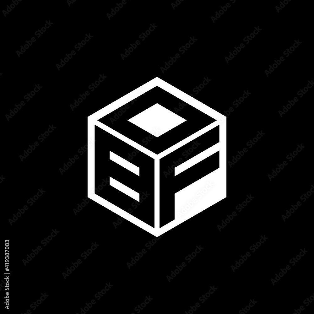 BFO letter logo design with black background in illustrator, cube logo ...