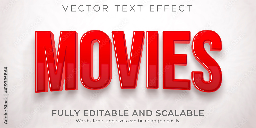 Movie cinema text effect, editable film and show text style Stock ...