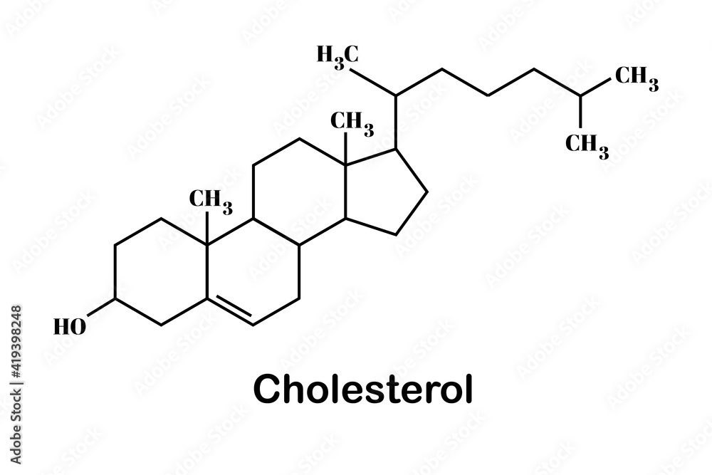 Formula of chemical structure of Cholesterol. Vector EPS 10. Stock ...