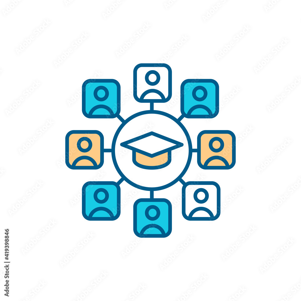 Learning environment RGB color icon. Accessible education. Building ...