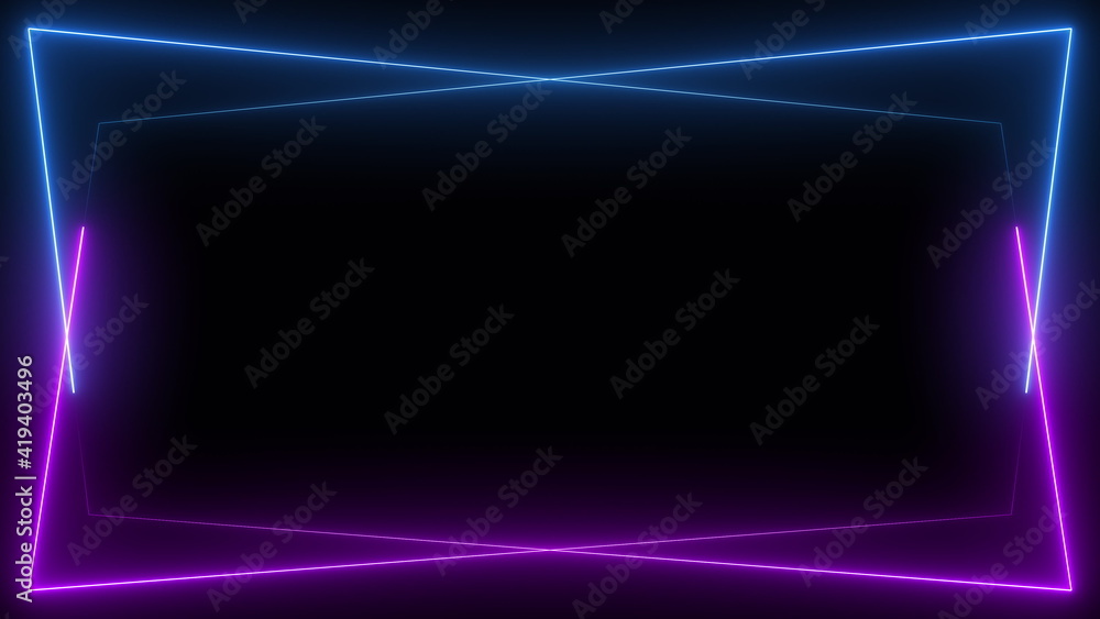 Neon lights blue and purple seamless loop background motion graphics ...