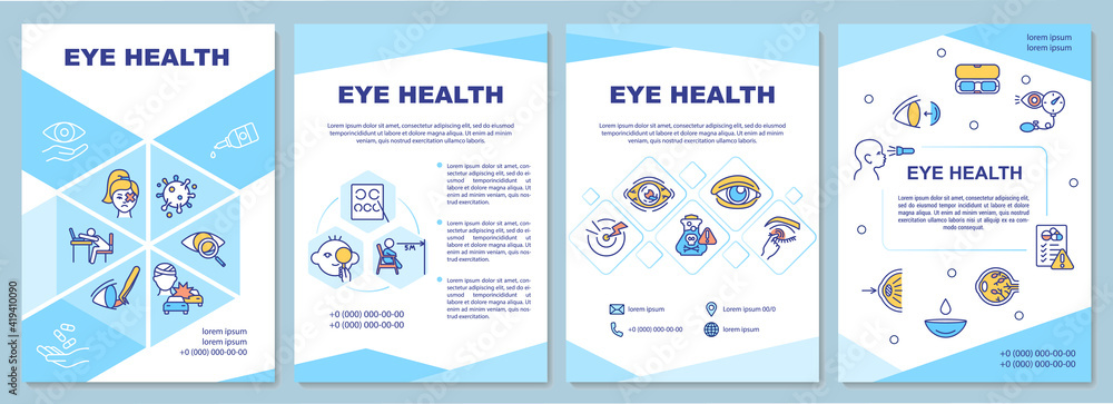 Eye health brochure template. Maintaining good vision and healthy eyes ...