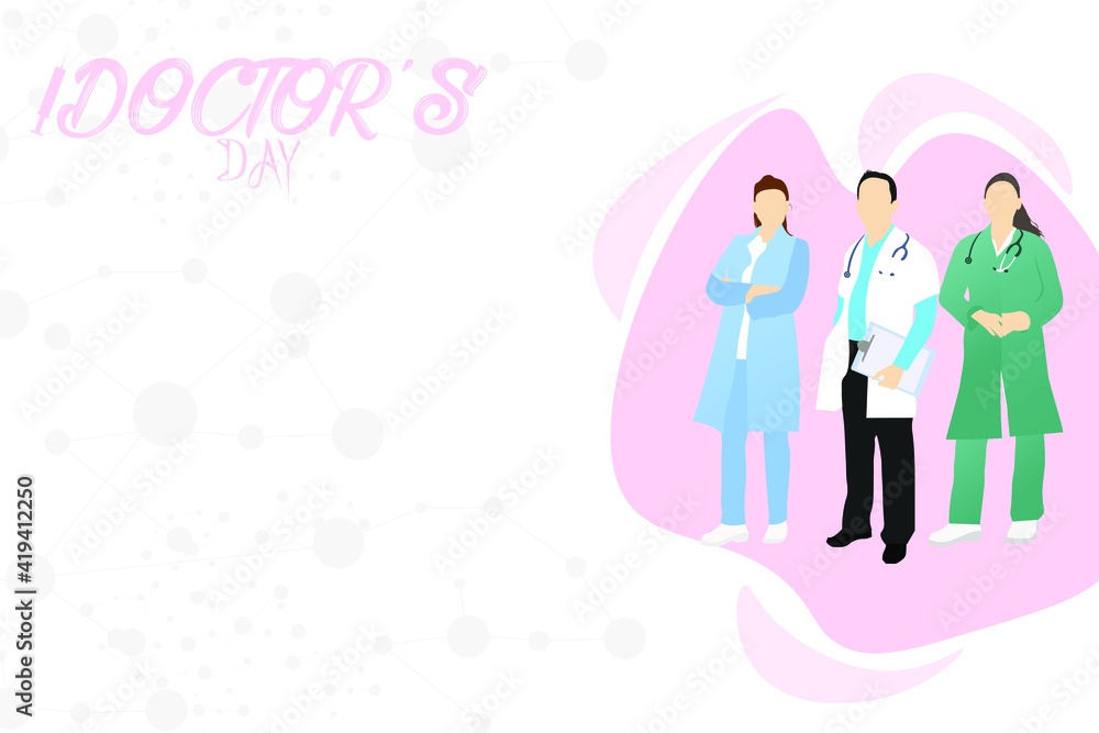Doctors day Vector illustration of doctor. Greeting card in a flat ...