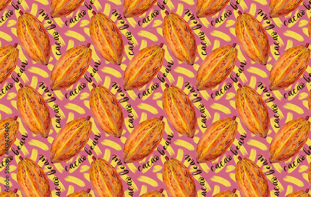 Cacao. Chocolate. Cocoa. Professional colored pencil drawing. Food ...