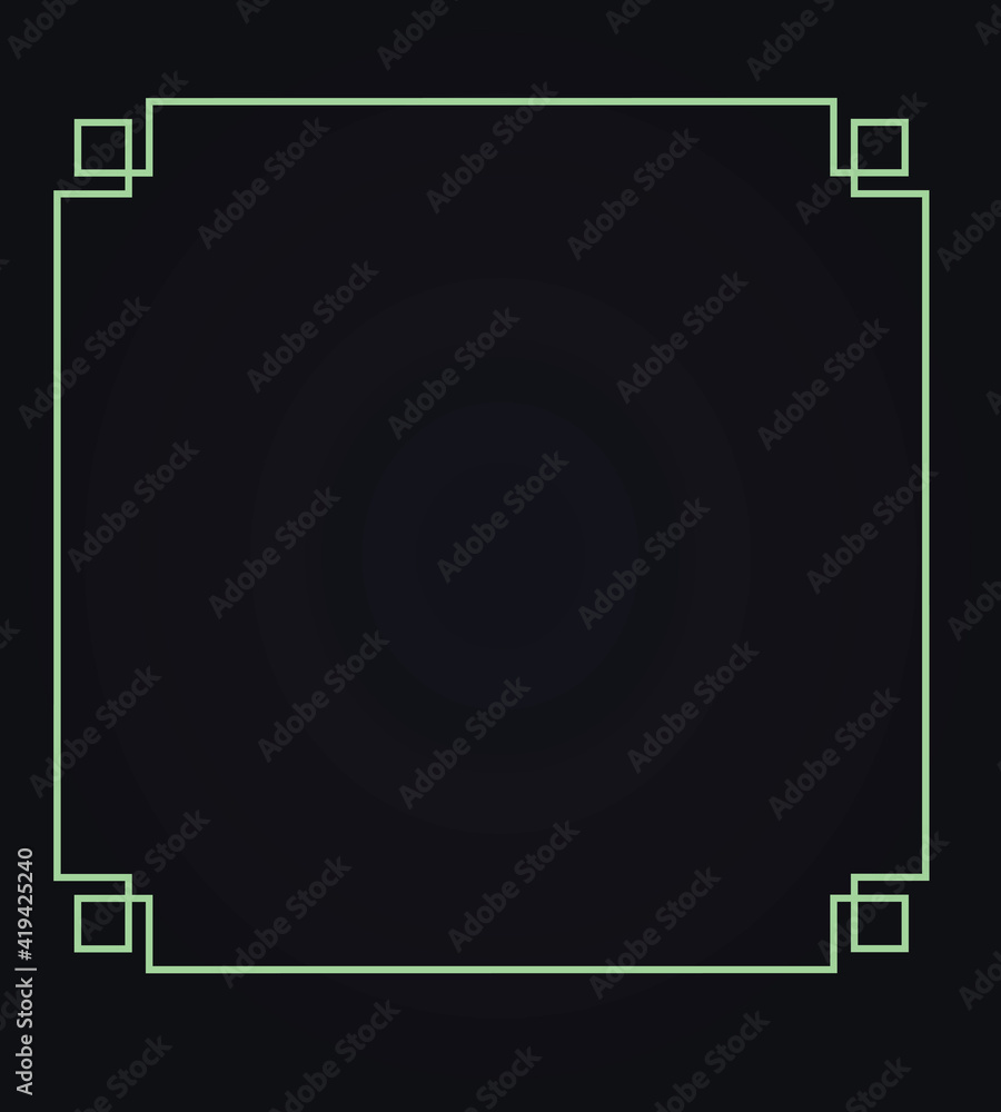 Green border frame on black background. vector illustration Stock ...