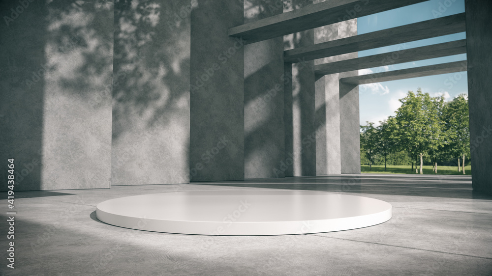 modern, building, base, standard, pedestal, platform, stand display ...