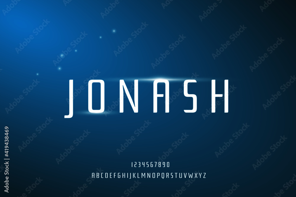 Jonash, simple elegant alphabet letters. premium typography uppercase ...