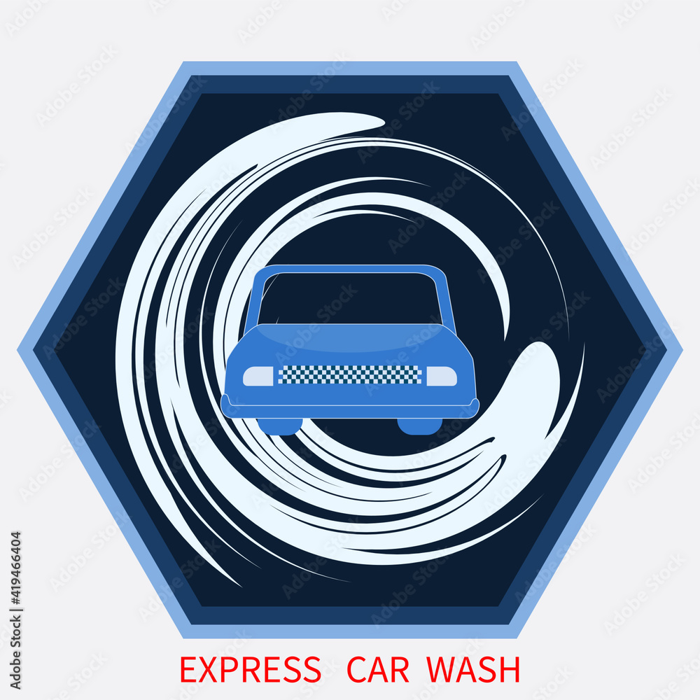 Auto blue, water symbol - isolated on white background - vector. Emblem ...