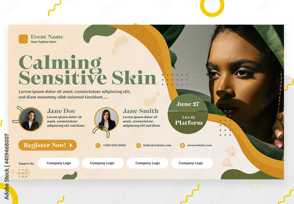 Beauty Virtual Event Poster Stock Template | Adobe Stock