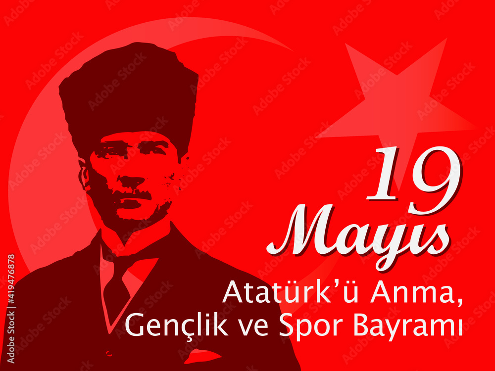 Vector illustration for 19 Mayis Ataturk'u Anma, Gençlik ve Spor ...