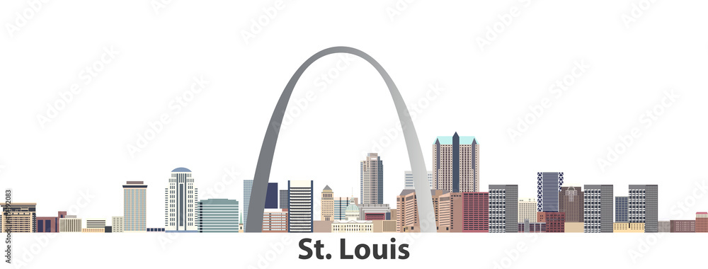 St. Louis vector city skyline Stock Vector | Adobe Stock
