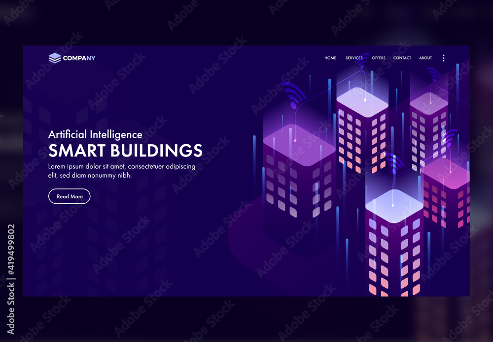 Artificial Intelligence and Deep Learning Landing Page Stock Template ...