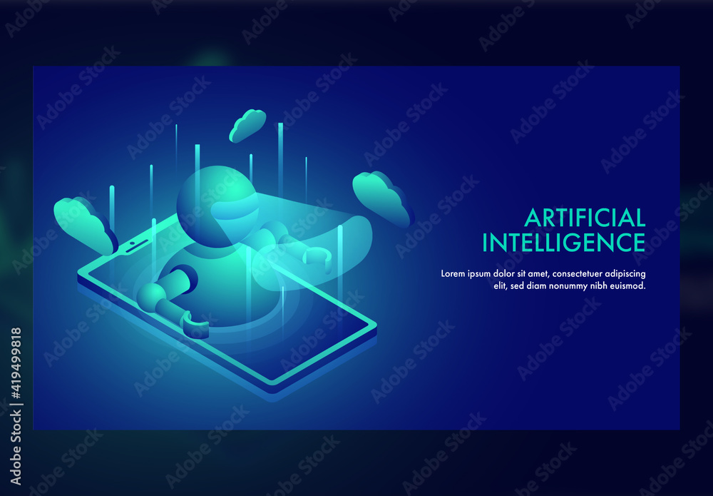 Artificial Intelligence and Deep Learning Landing Page Stock Template ...