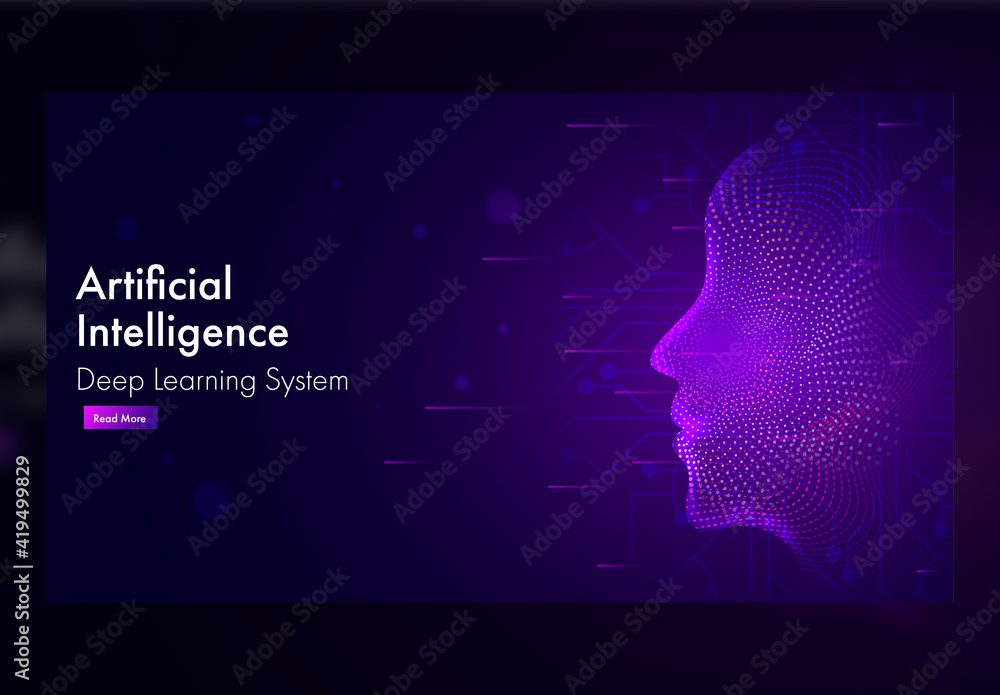Artificial Intelligence and Deep Learning Landing Page Stock Template ...