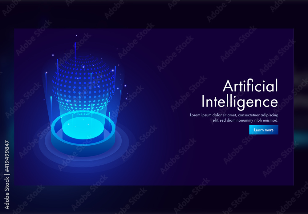 Artificial Intelligence and Deep Learning Landing Page Stock Template ...
