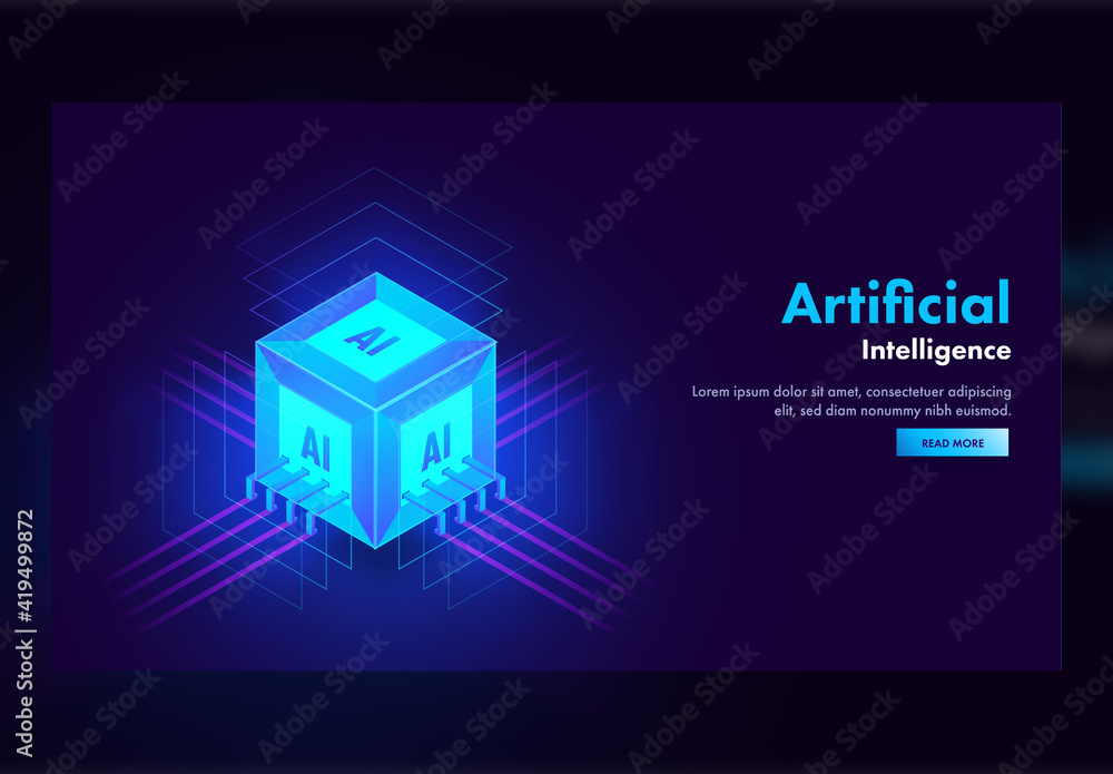 Artificial Intelligence and Deep Learning Landing Page Stock Template ...
