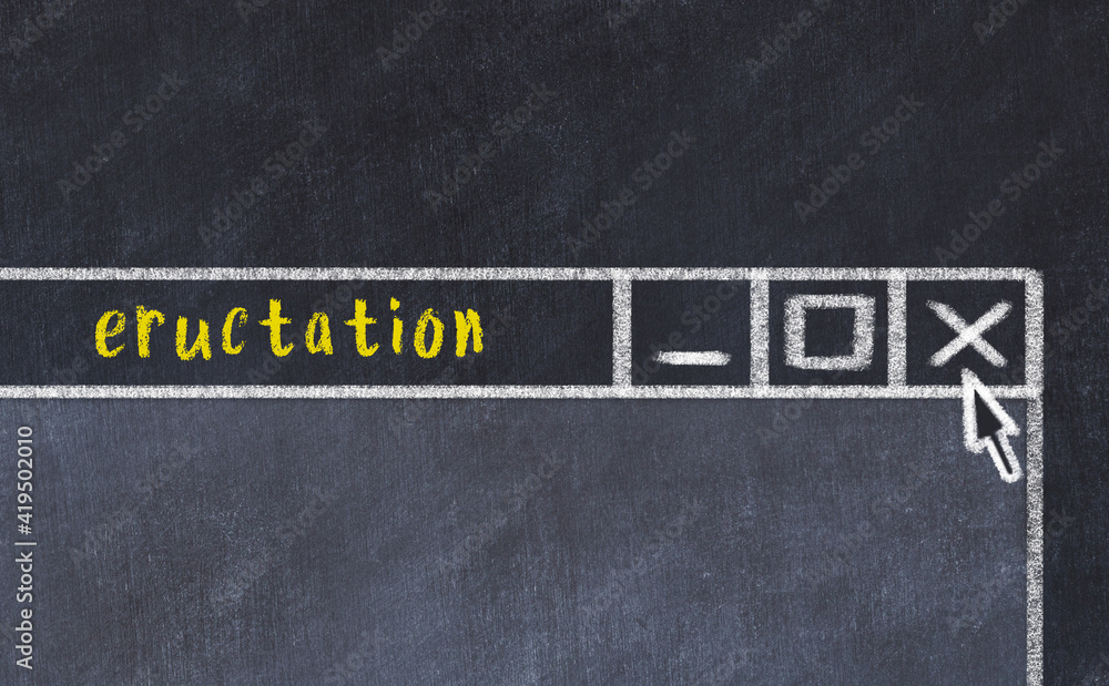 Concept of dealing with problem. Chalk drawing of closing browser ...